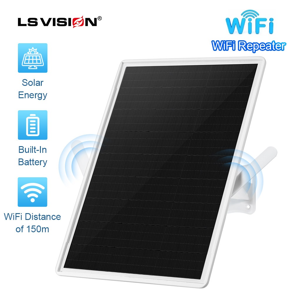 LS VISION Solar Powered 15W 2.4G WiFi Repeater Outdoor IP66 Waterproof ...