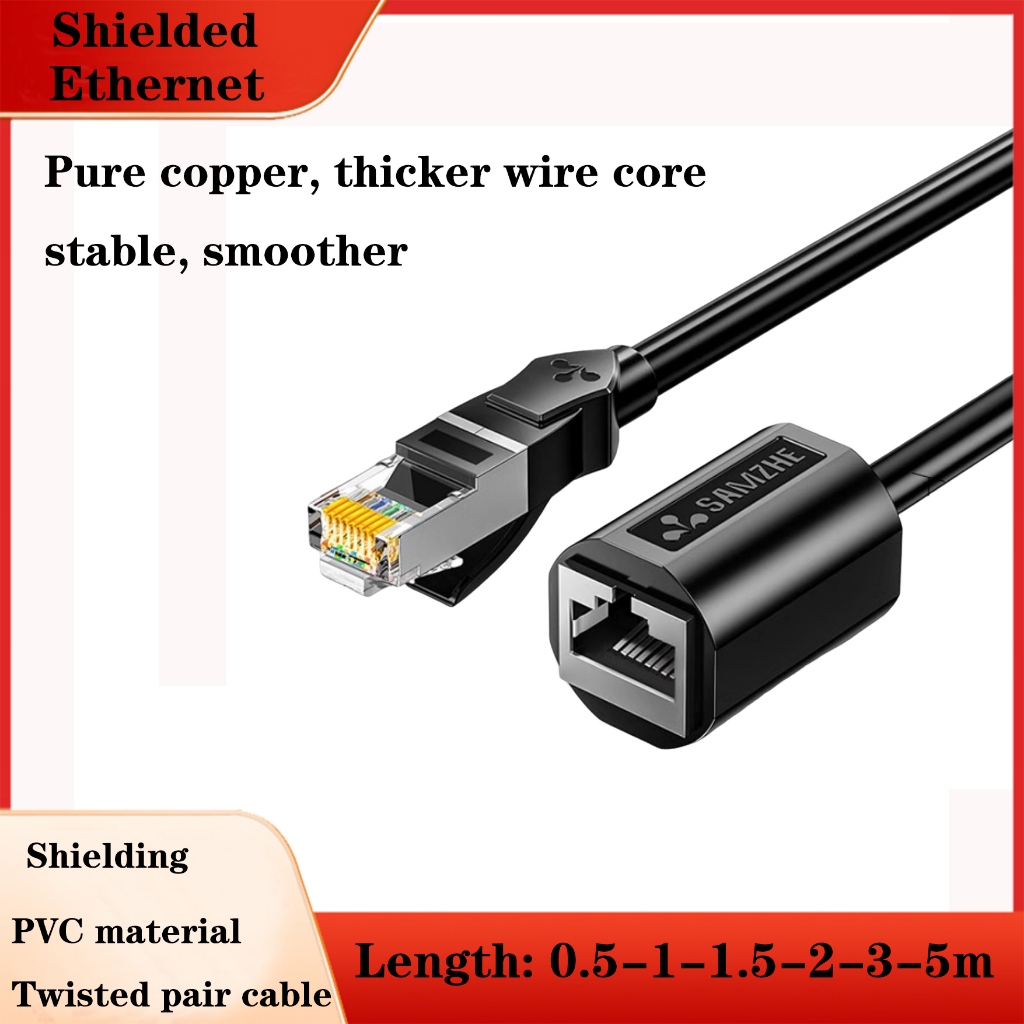 Shielded Ethernet cable RJ45 extension cable, thick core pair connector ...
