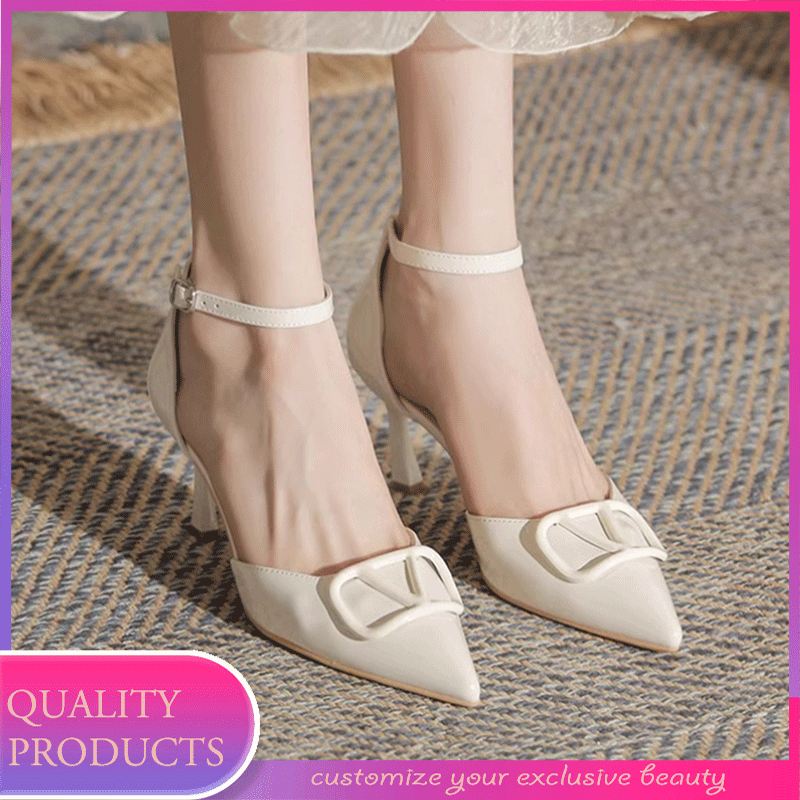 Women's Sandals White 2 Inches Pointed High Heels For Women With ...