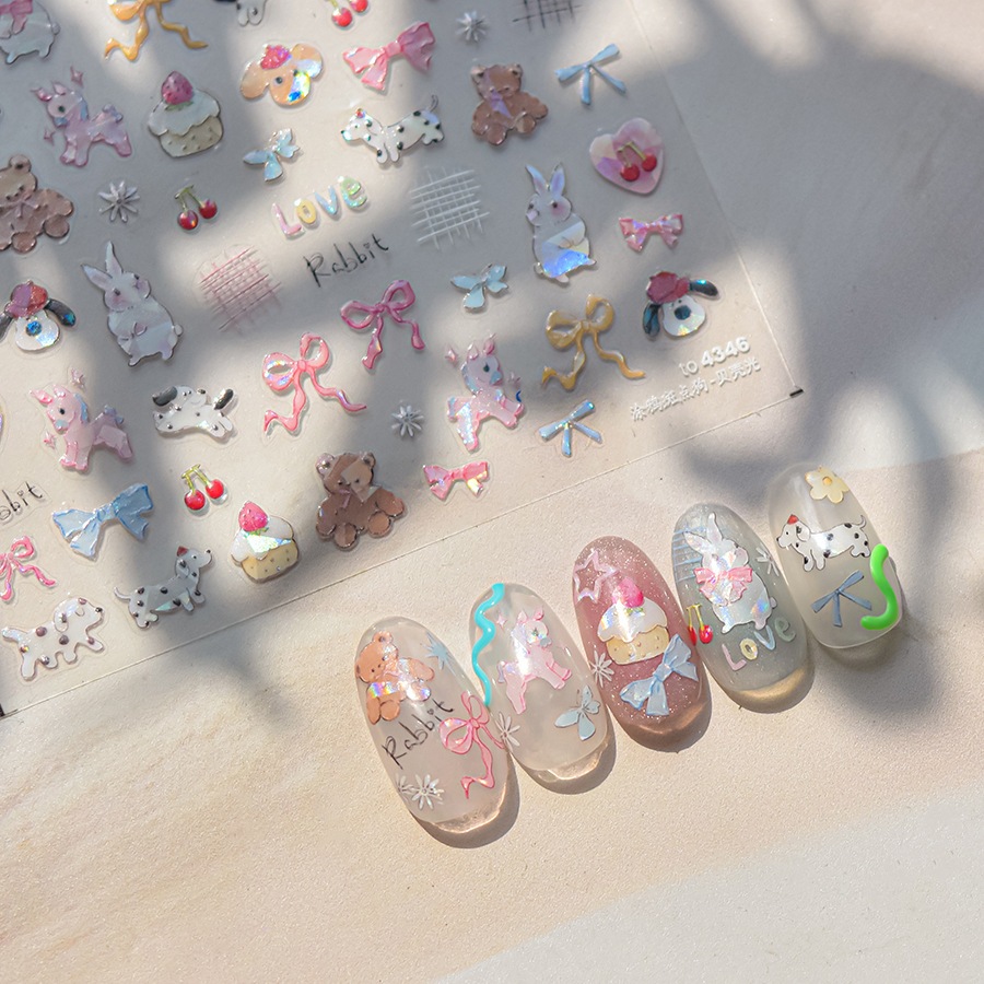 Ohaya | Tomoni Pearlescent Manicure Stickers Puppy Dessert Bow Manicure Nail Stickers | Shopee ...