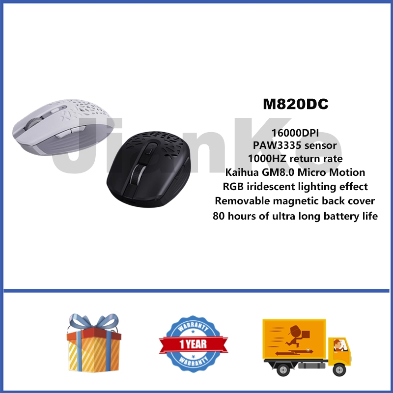 Delux M820DC Wireless Mouse PAW3335 16000DPI Lightweight Three Mode ...