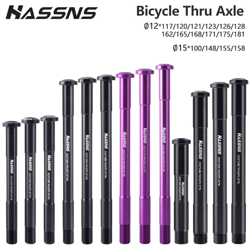 HASSNS MTB Road Bike Thru Axle 12 to 15mm Thru Axle 117 to 158mm ...