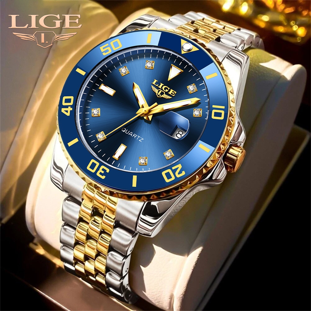 LIGE Official Fashion Relo Original Men 3ATM Waterproof Date Sport ...