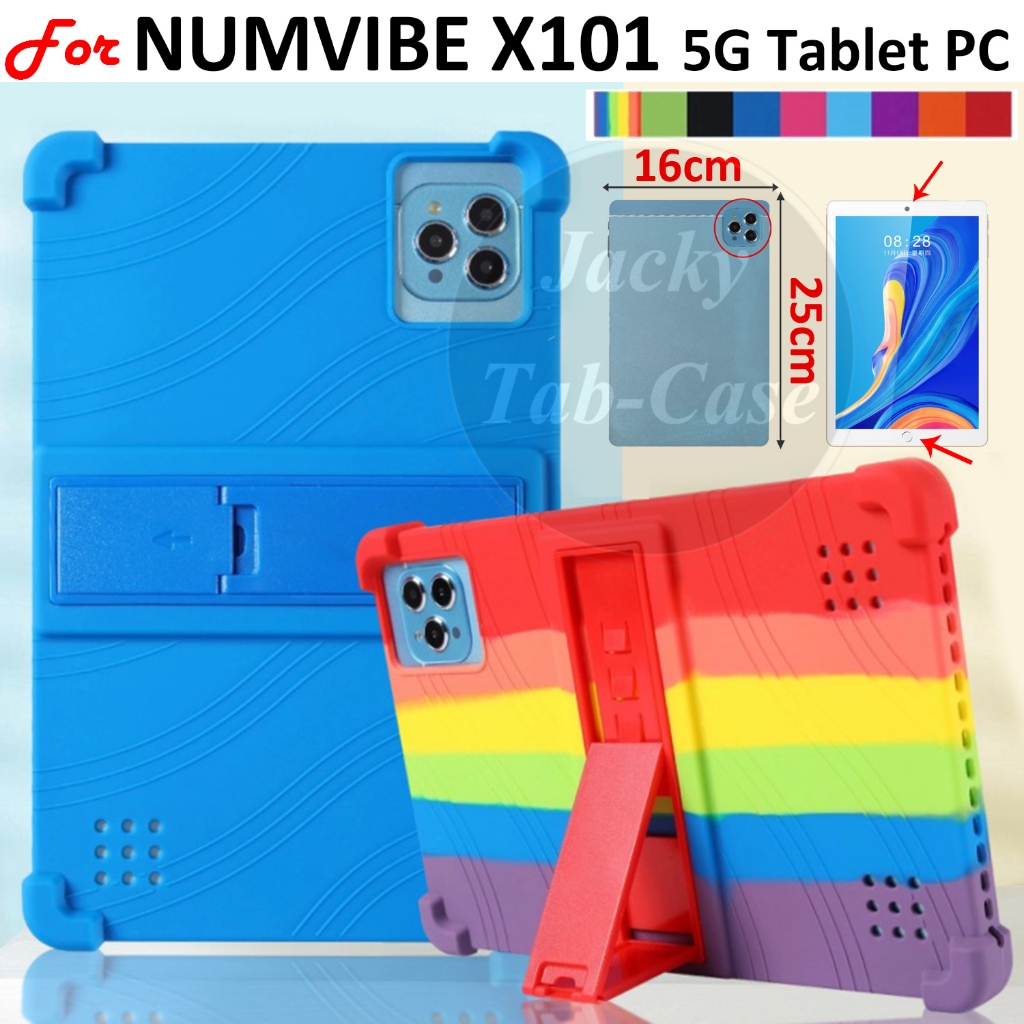 For NUMVIBE X101 Tablet PC 10.1 inches 5G Android 12 Stand Cover Soft Silicone Thickened ...
