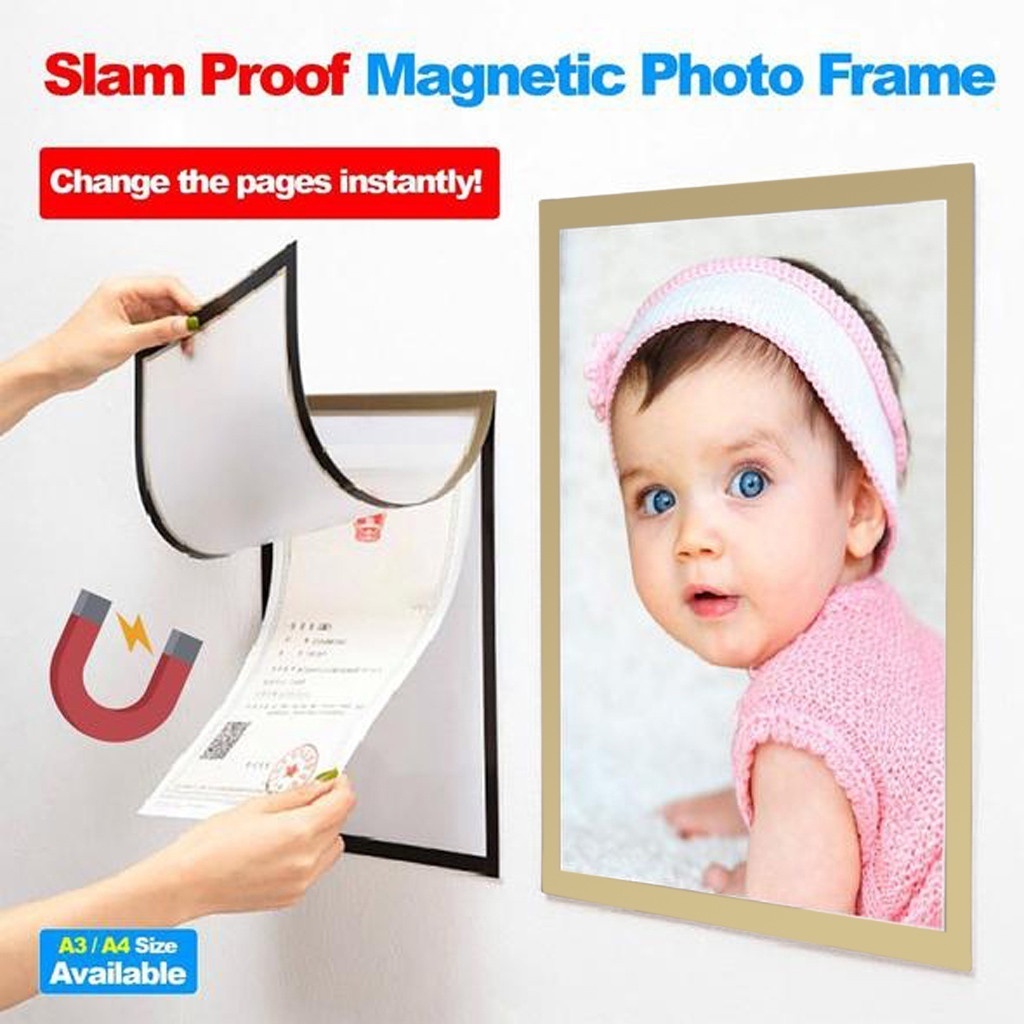 A3 A4 A6 Sticky Display Frame Magnetic Picture Frame for Photo ...