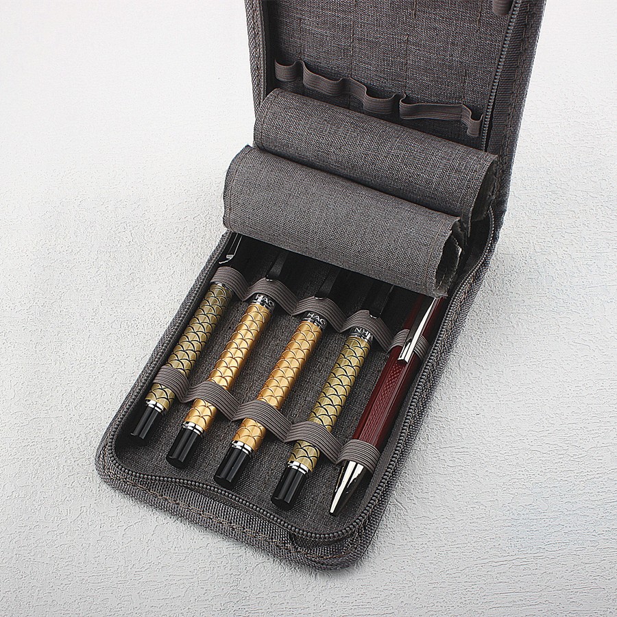 10 Grid Canvas Pen Insert Pen Case/Business Office Portable Pen Case ...