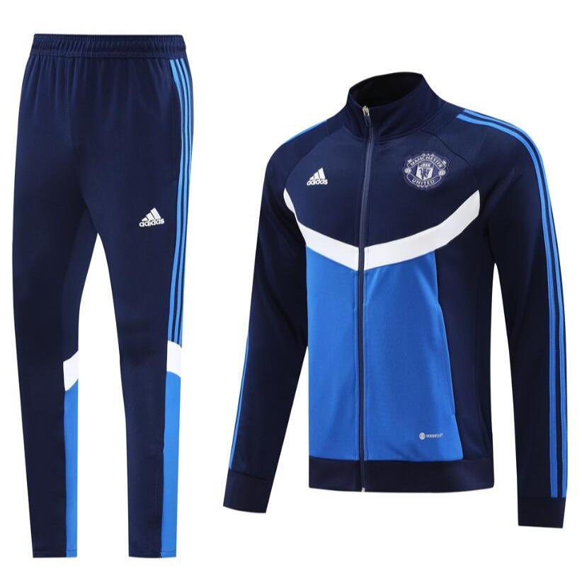 2024--25 Manchester United Ronaldo Blue football jacket tracksuit men's ...