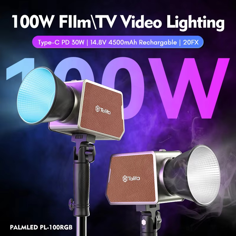 TOLIFO PL-100RGB 100W RGB LED Video Portable COB Continuous Output Lighting Mini Bowens ...
