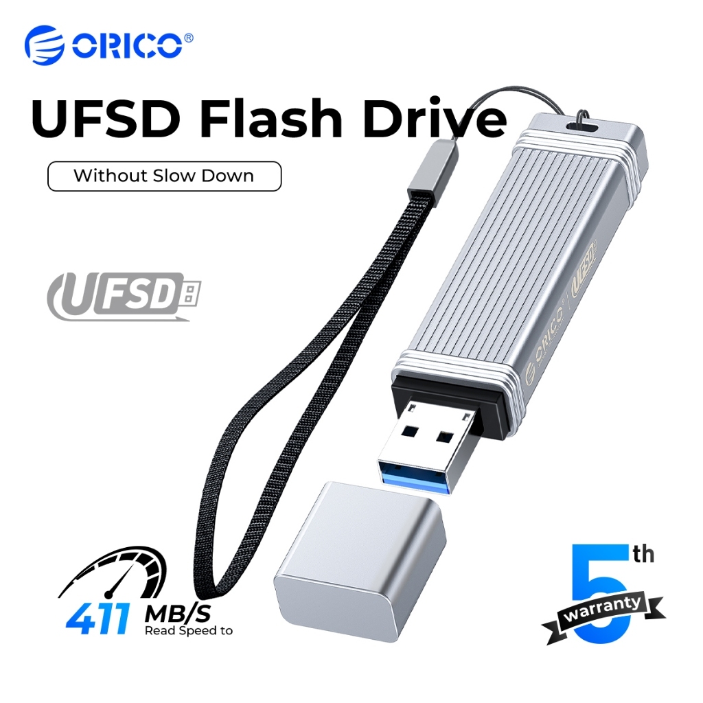 ORICO UFSD Metal Flash USB 3.0 Drive 411MB/S High Speed Transfer 64GB 512GB Capacities Type C ...