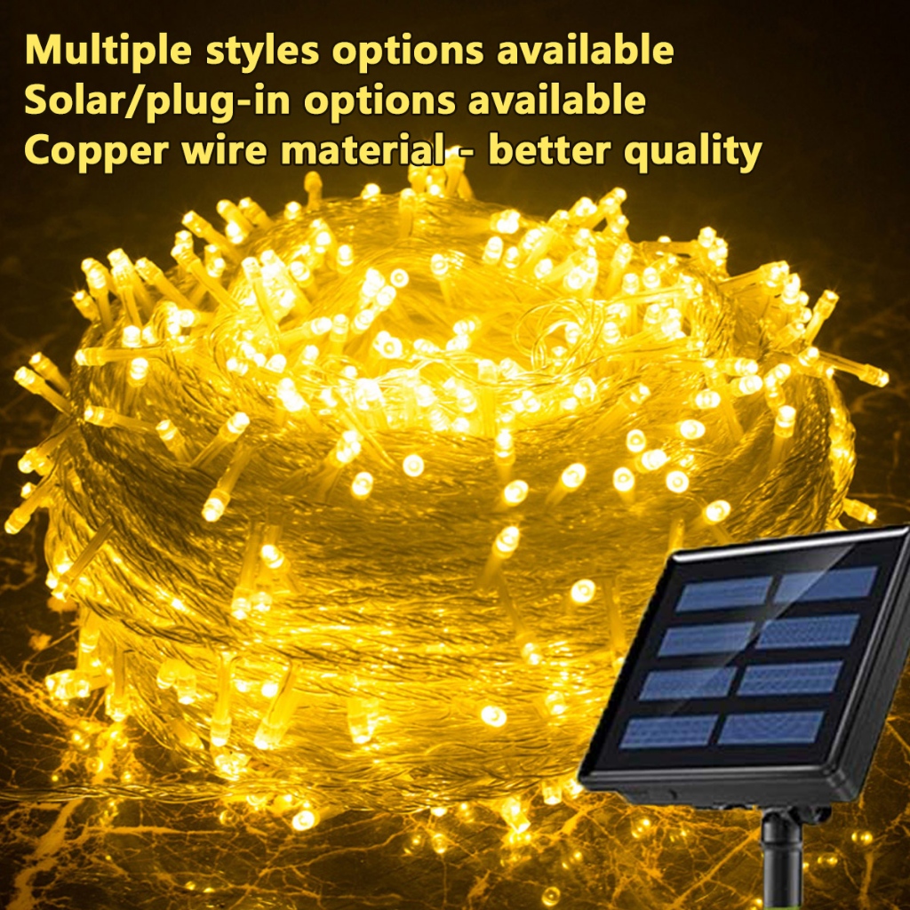HOMEMORY Solar Christmas Lights Festival Lights 100LED 10M String ...