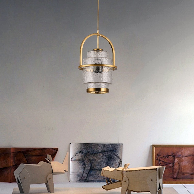 Postmodern Luxury Frosted Glass Matel Chandelier With Glass Lampshade ...