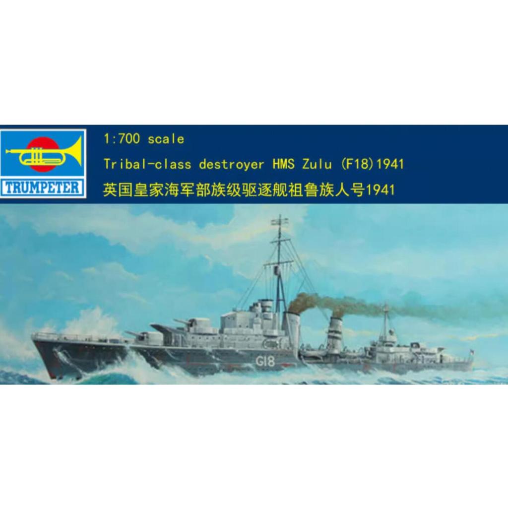 Trumpeter 05758 1/700 Tribal-class destroyer HMS Zulu (F18)1941 plastic ...