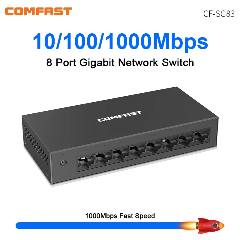 Comfast 5-8 Port 10/100/1000Mbps gigabit Ethernet Switch IEEE 802.3i/u ...