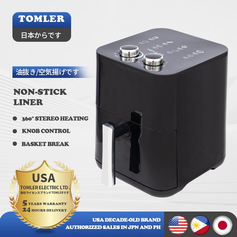 TOMLER air fryer 6L electric fryer oil free non stick pan timer fryer ...