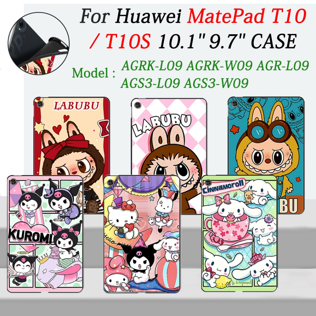 For Huawei MatePad T10 T10S Cute Cartoon Soft TPU Drop resistant Tablet ...