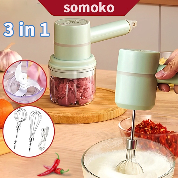 3-IN-1 Handheld Mixer Electric Whisk Multi-Functional Blender Cream ...