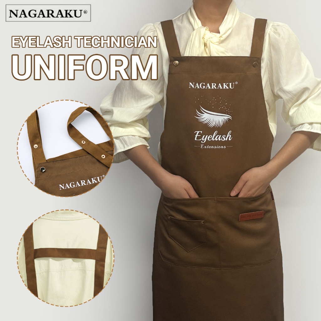 NAGARAKU Lash Artists Apron Nail Salons Canvas Uniform Apron | Shopee ...