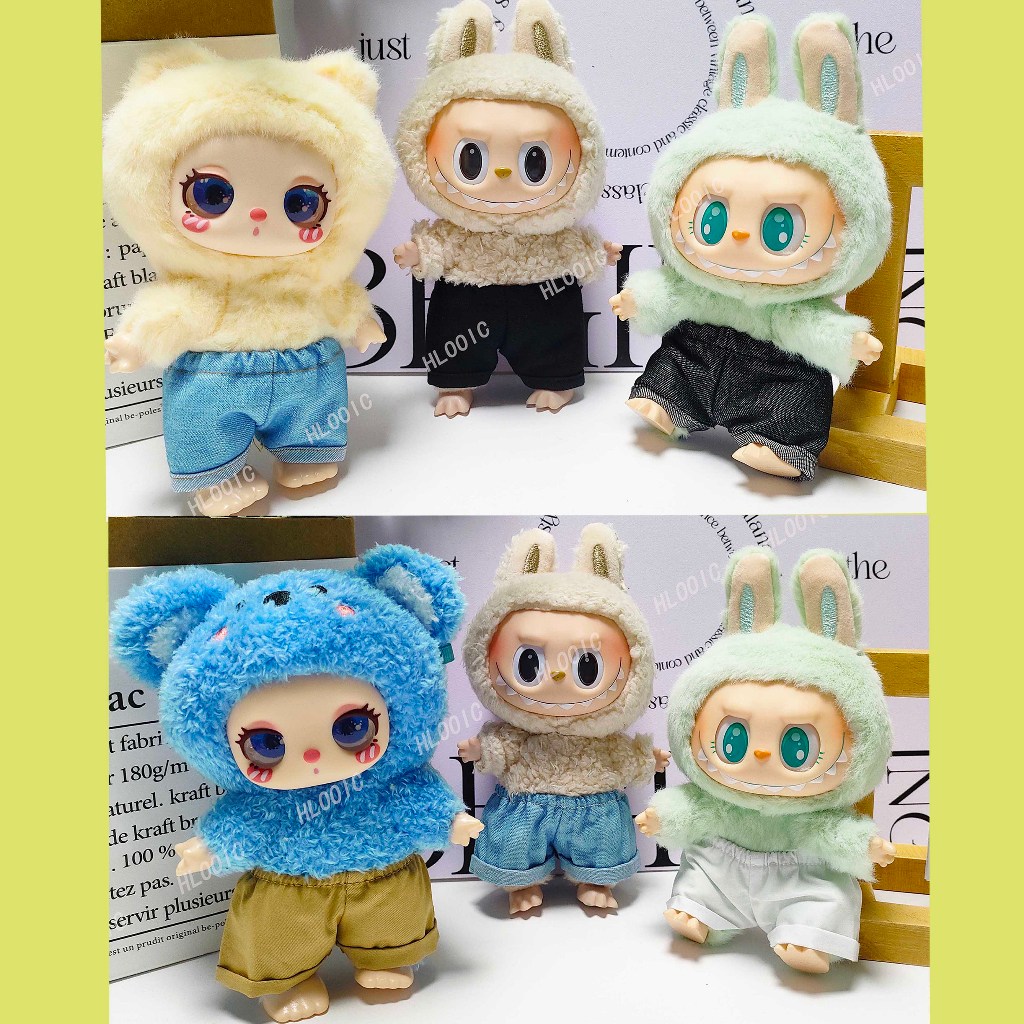 15cm 17cm Labubu clothes pants shorts Baby Three Cute Bunny Lulu pig ...
