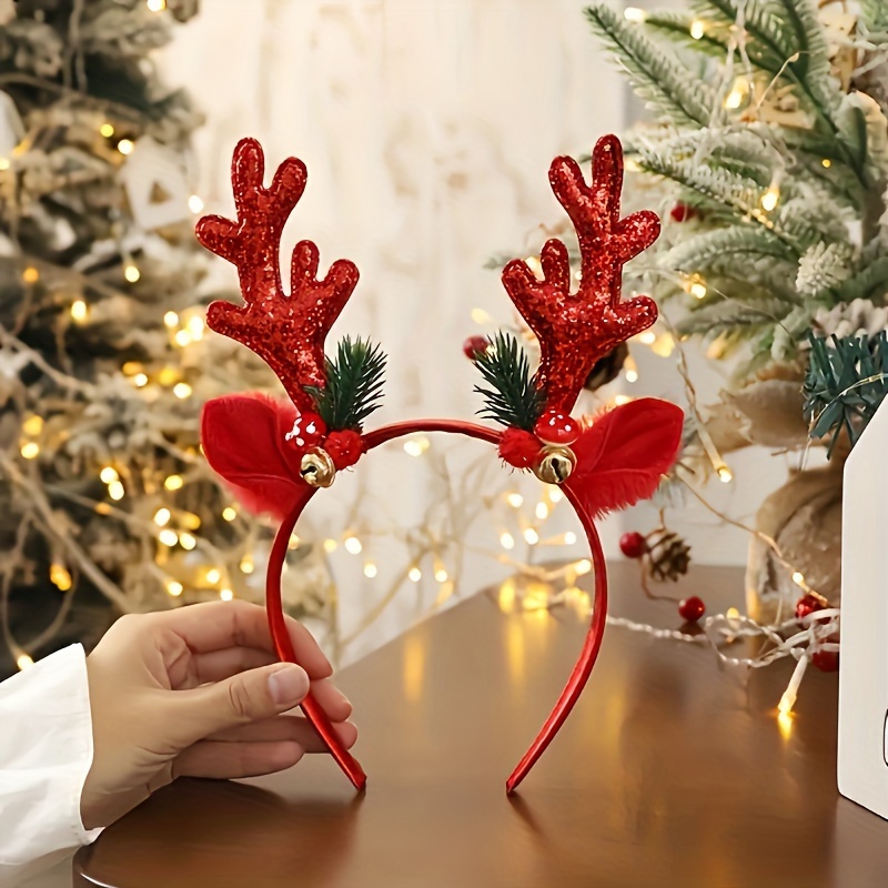 Christmas Reindeer Antler Headband with Cute Animal Elements Festive Holiday Hair Accessory Durable Plastic Non Feather Fashion Dress Up Hair Band Ideal for Gifts Single Pa Shopee Philippines
