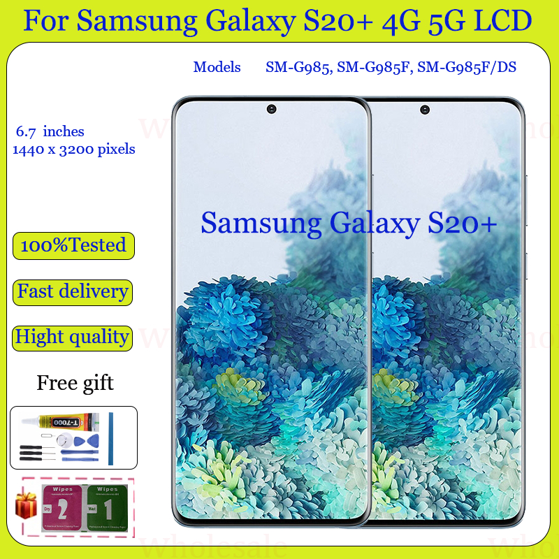 Original AMOLED Samsung Galaxy S20+ S20 Plus 4G 5G LCD Display Touch Screen With Frame ...