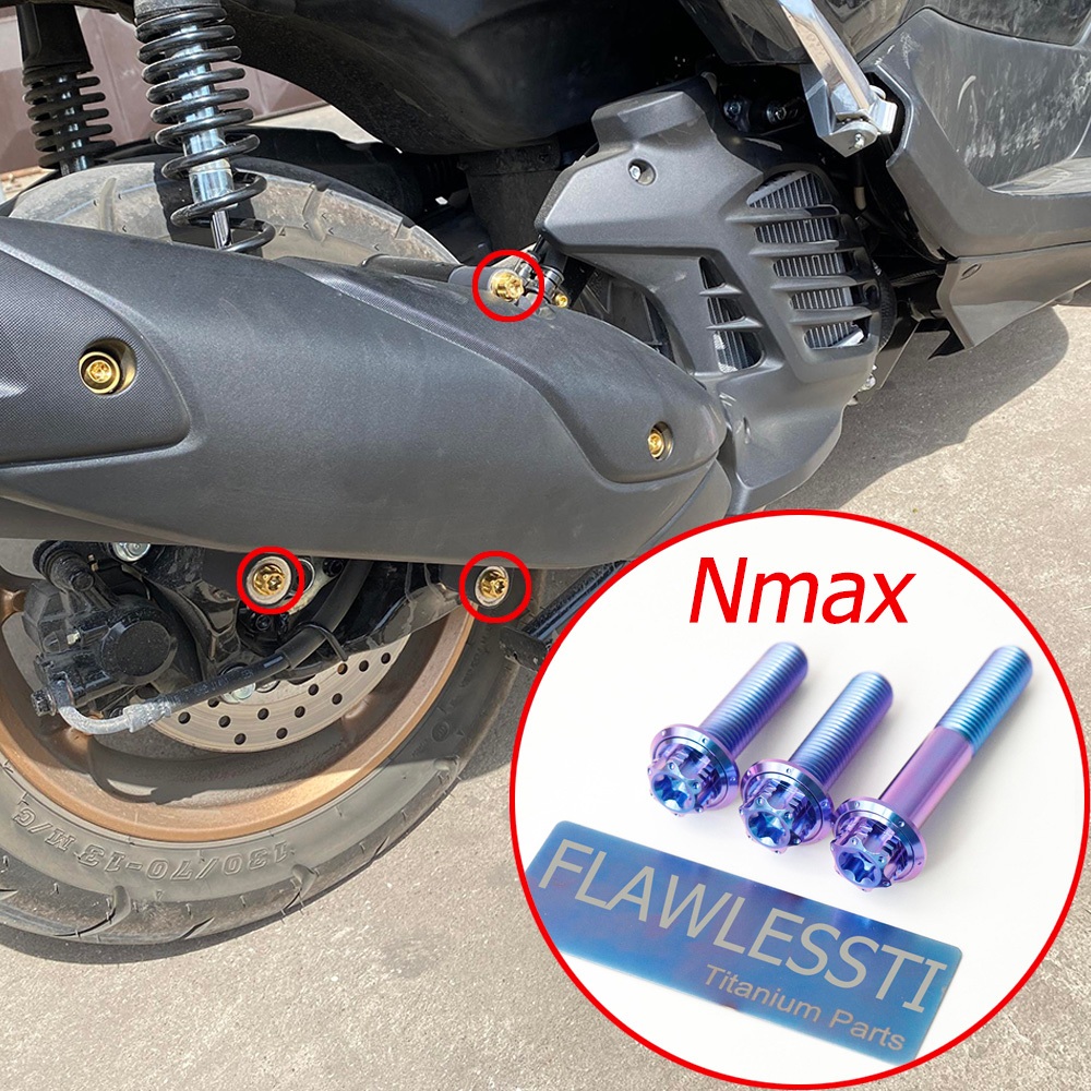 FLAWLESSTI Gr5 Titanium Bolt Exhaust Pipe Mounted Bolt For Yamaha Nmax ...