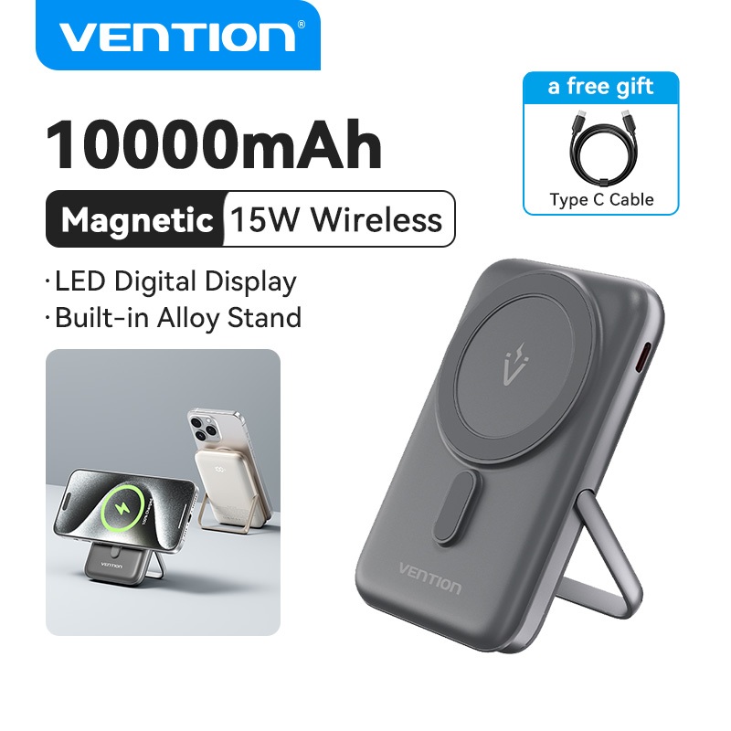 Vention 10000mAh 22.5w PowerBank Magnetic Wireless Power Bank Lightning ...