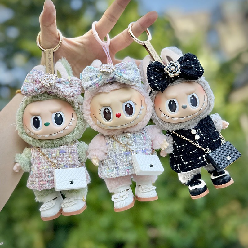 17cm Labubu Macarons V1&V2 Cute Camellia Skirt Set (clothes only ...