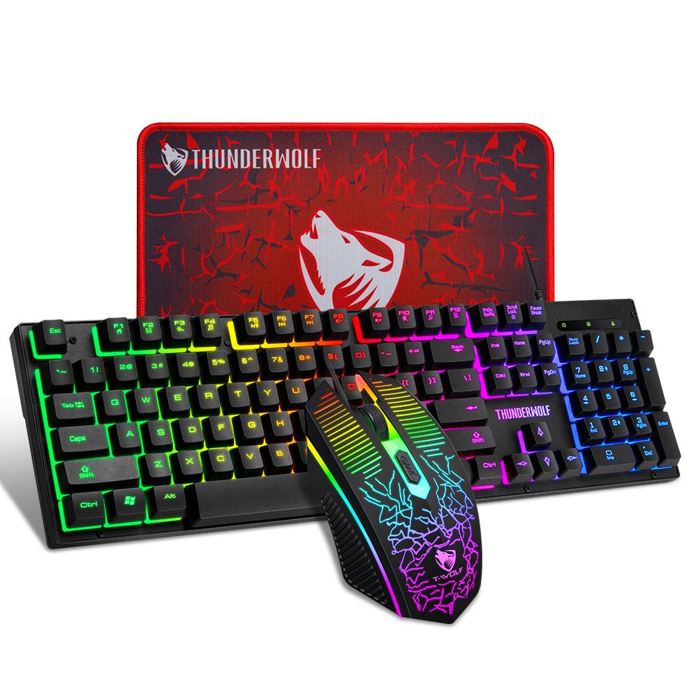 LANYE Gaming Keyboard And Mouse Bundle 104 Keys Gaming Keyboard Set ...