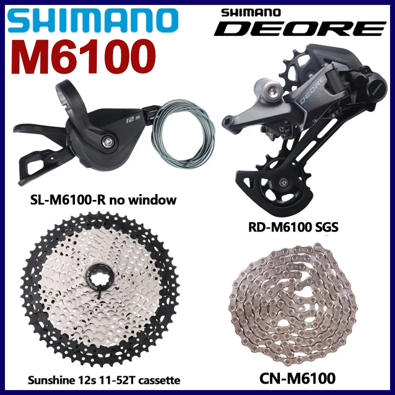 SHIMANO DEORE M6100 1x12 Speed Groupset For MTB M6100 Shifter Rear Derailleur Cassette Chain ...