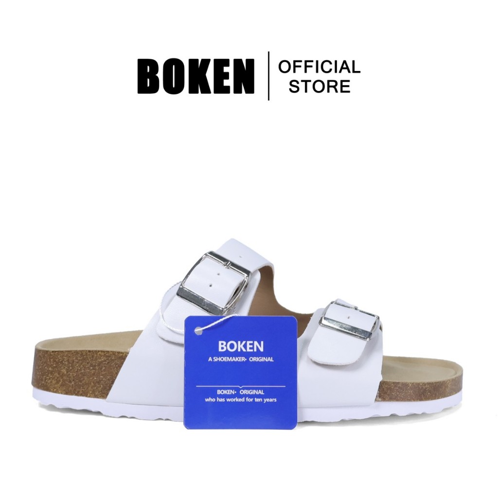 BOKEN Flats Sandals Women Classic Cork Slippers Two-Strap Lazy Shoes ...