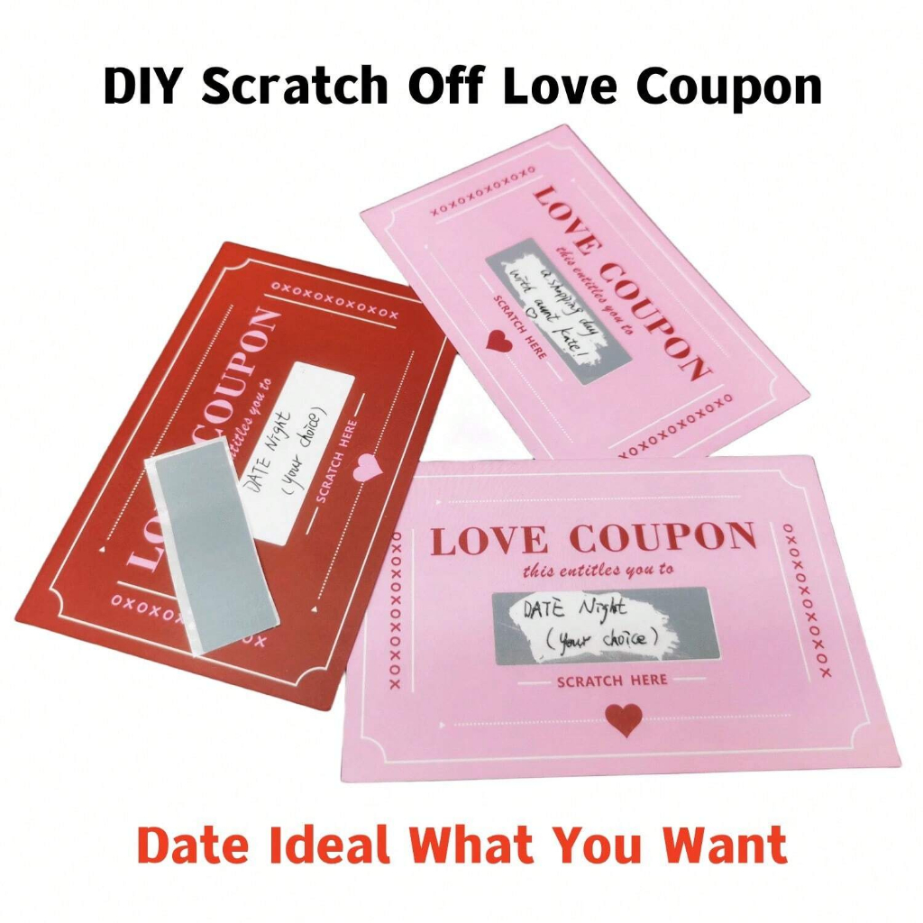 [Coisíní] 20PCS Love Voucher Scratch Off Cards - Valentine's Day Game ...