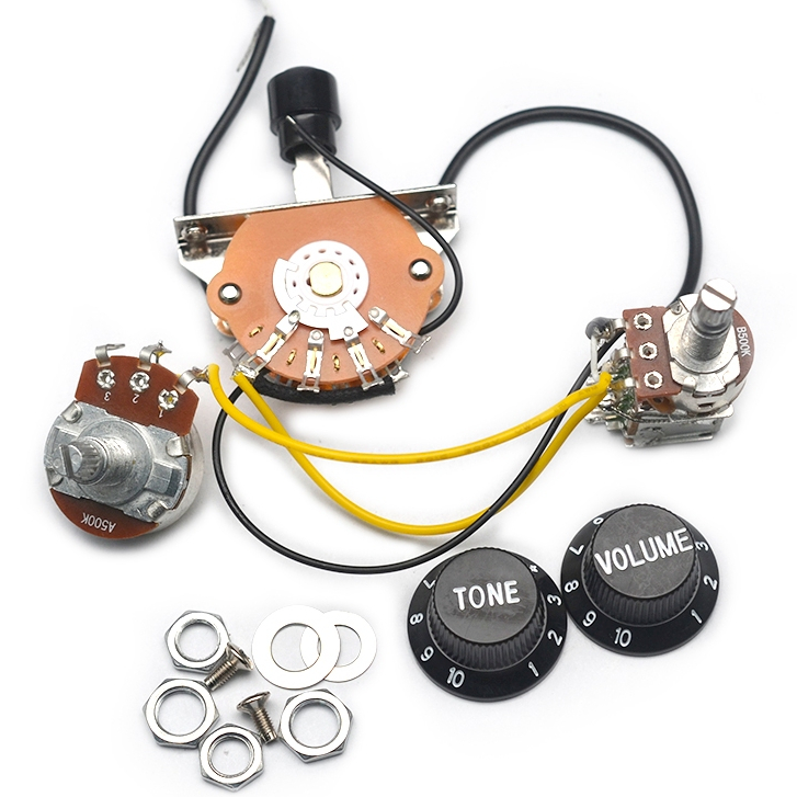 1T1V/2T1V Coil Splitting Guitar Wiring Harness Prewired Circuit 5 Way ...