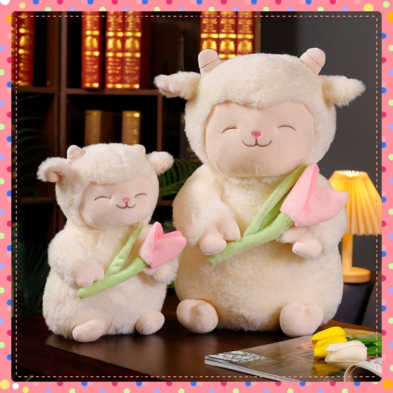 Miniso Cute Tulip Lamb Baa Baa Doll Plush Toy Lamb Doll Sleeping Comfort Pillow Rag Doll Boys ...