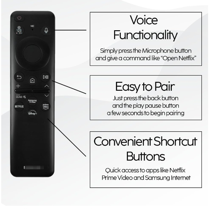 BN59-01455A Solar Voice Remote Control for Samsung Smart TV, NEO QLED ...