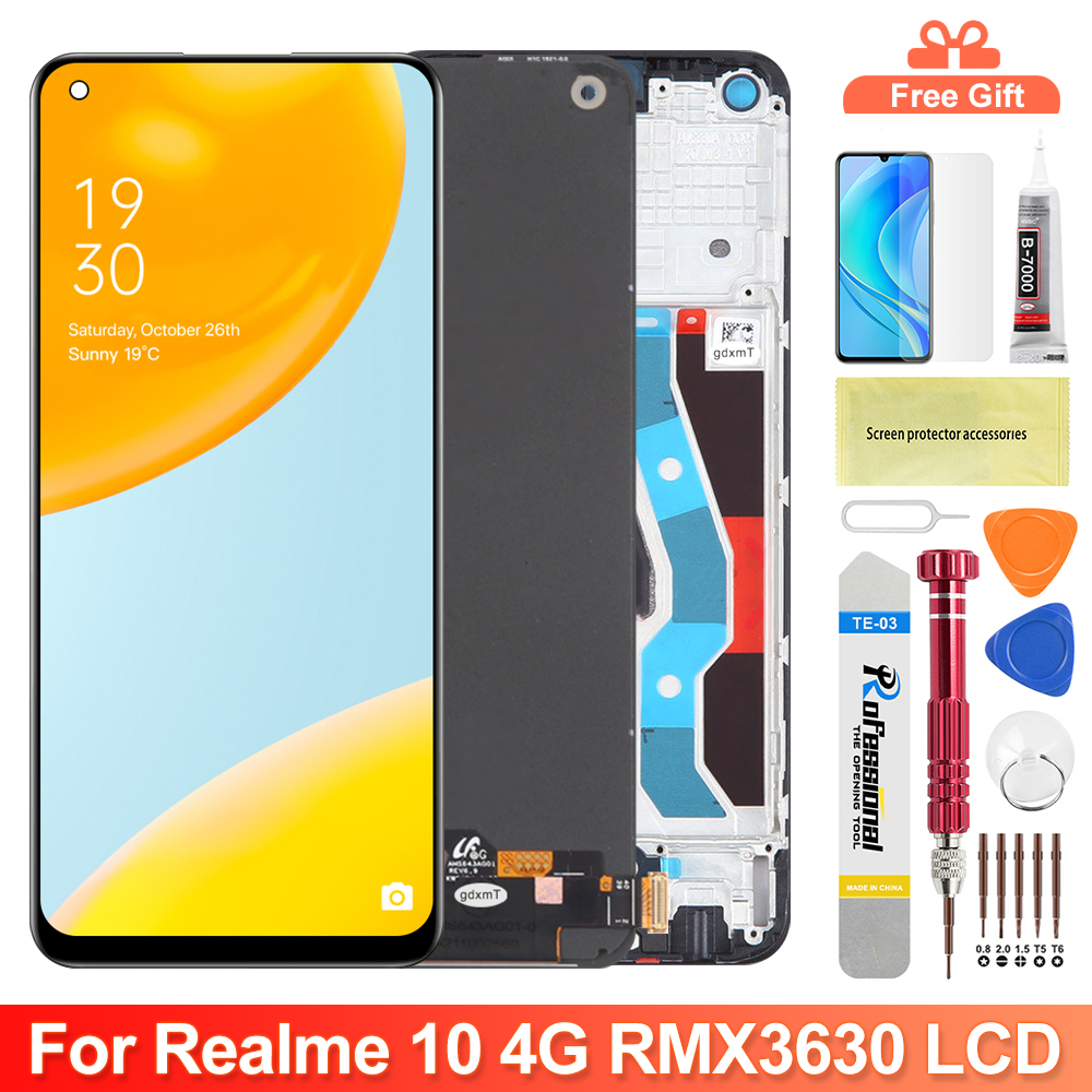 For Realme 10 4G RMX3630 LCD Display Touch Screen Digitizer Assembly ...