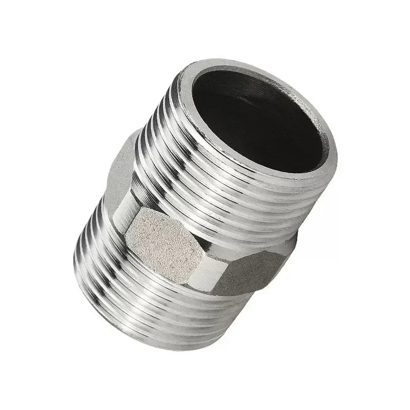 【YHD】1/8 1/4 3/8 1/2 3/4 1" Male Thread Hex Nipple Union 304 Stainless Pipe Fitting Connector ...