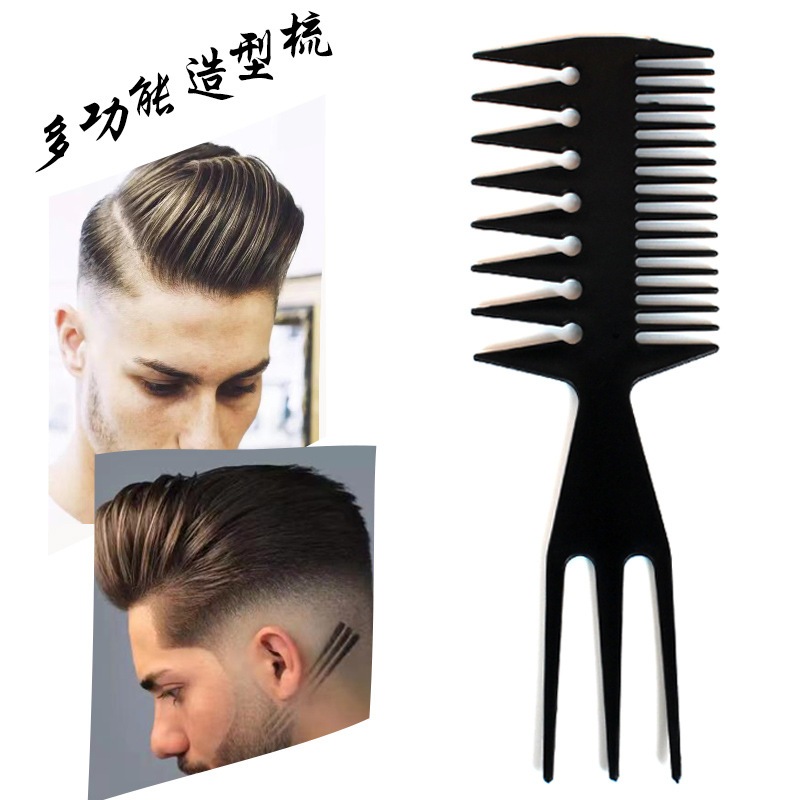 Trident comb, plastic retro oil head comb, men's styling comb, wide ...