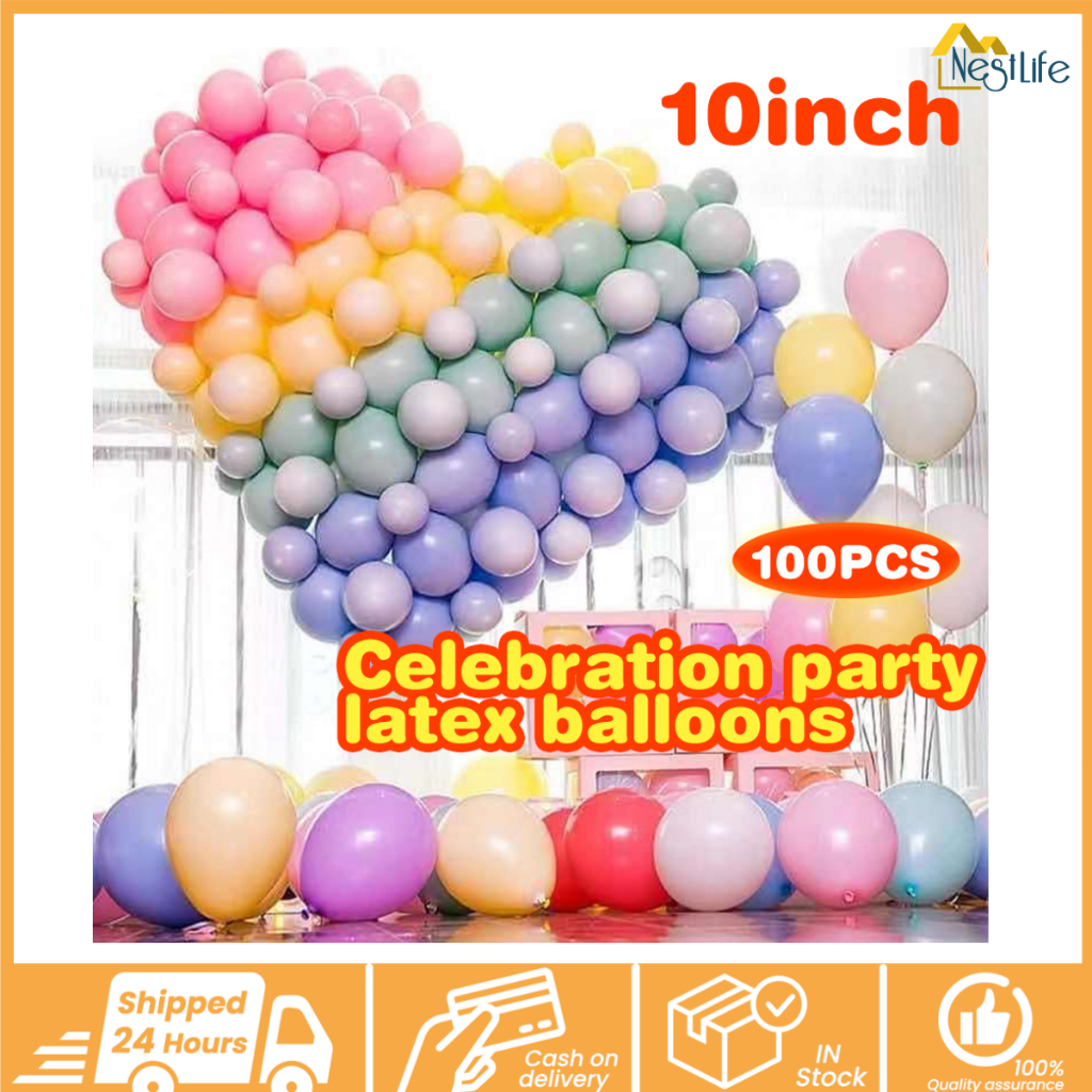 100pc 10 inch Metallic Glossy Latex Balloons Birthday Decor Anniversary ...