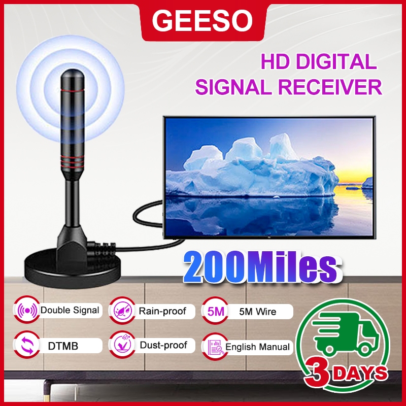 GEESO Amplified HD TV Digital Signal Receiver 4K/1080p Indoor TV ...