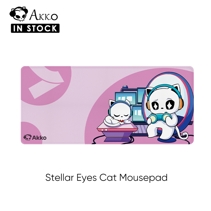 Akko Stellar Eyes Cat Mousepad Extended 90cm*40cm, Big Gaming Mousepad ...