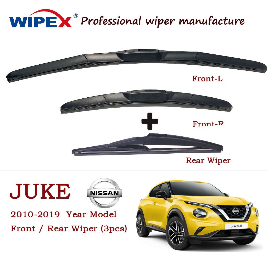 Nissan Juke F15 Wiper Blade Set (Front/Rear) for 2010 to 2019 Year ...