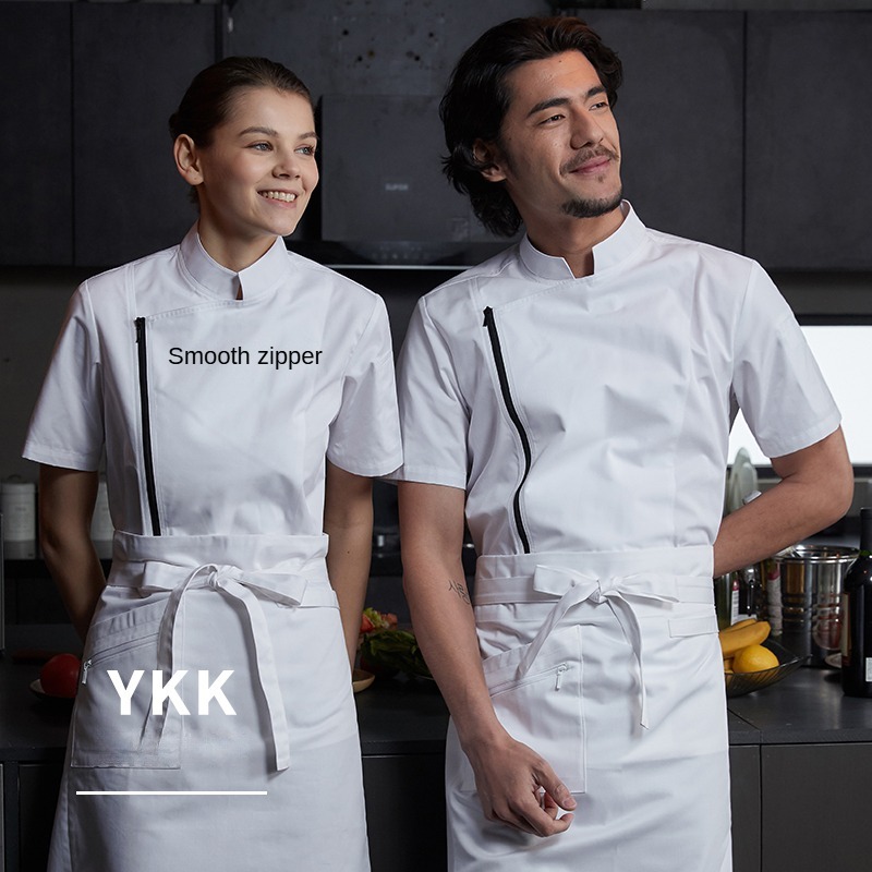 Ready Stock Zippered Chef Overalls Short Sleeves Men's Thin High-end ...