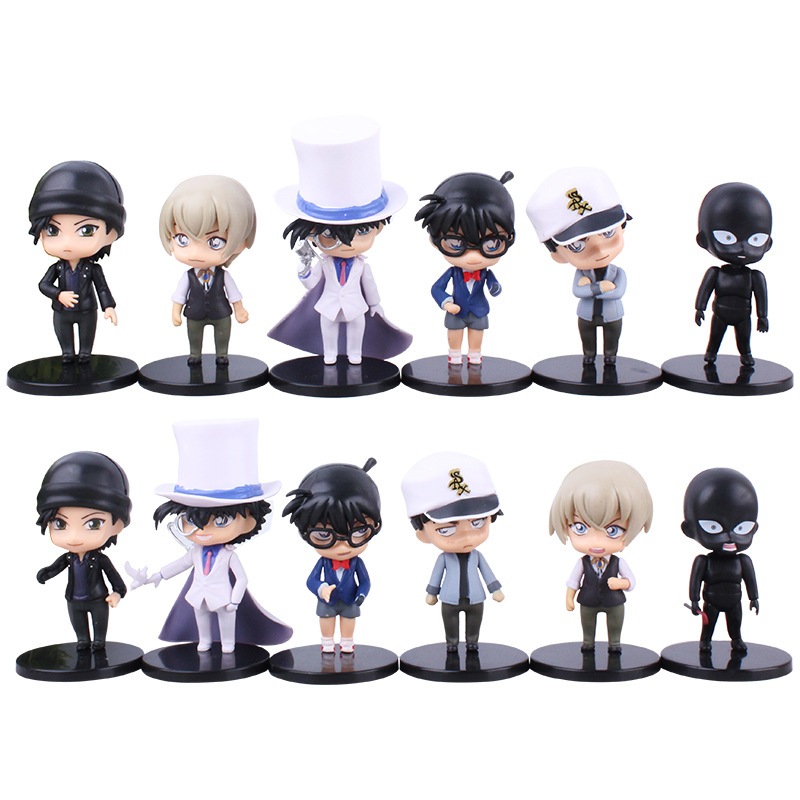 6Pcs/Set 10cm Anime Detective Conan Figure Edogawa Konan Kaitou Kiddo ...