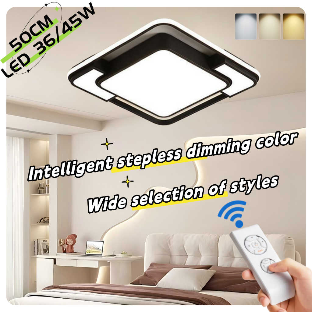 LED light remote control 3-color modern minimalist ceiling light ...