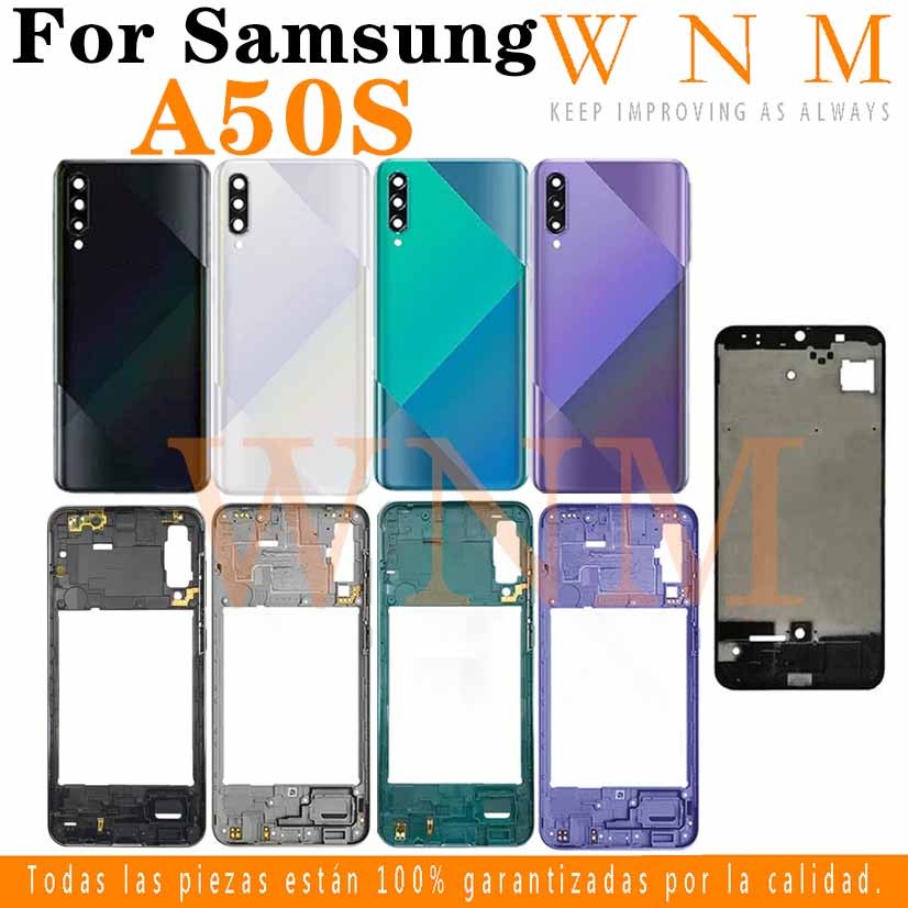 For Samsung Galaxy A50S A507 LCD Front Frame Bezel Back Battery Cover ...