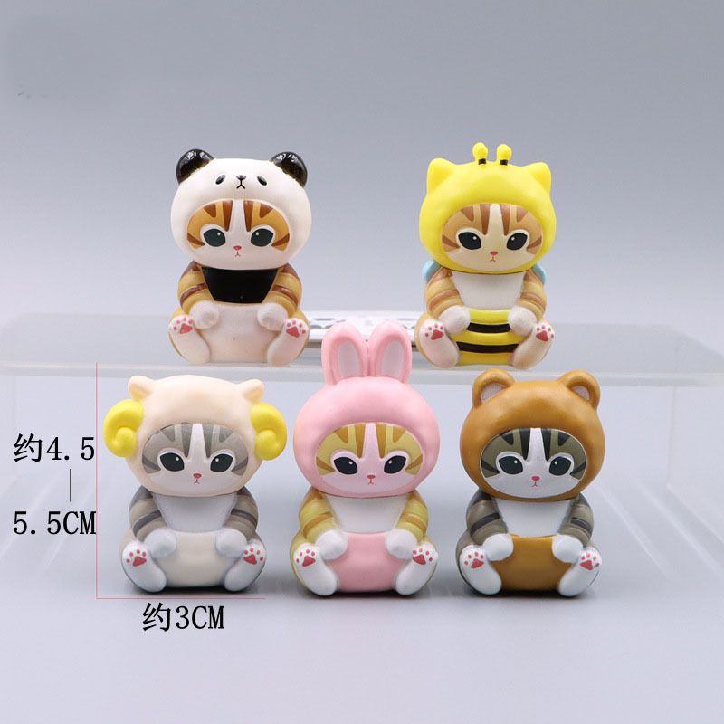 5Pcs 4.5cm Mofusand Forest Series Cat Cos Frog Bee kawaii Animal Figure ...