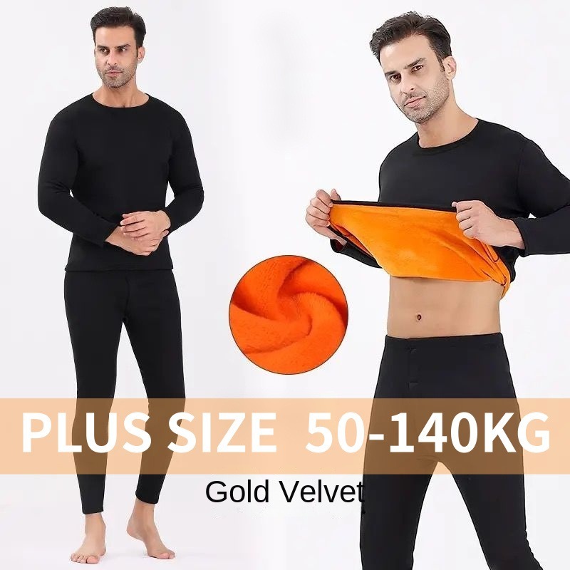 【Plus Size】8XL 7XL Men Autumn Winter Thermal Underwear Cold Protection Top Thickening Fleece ...