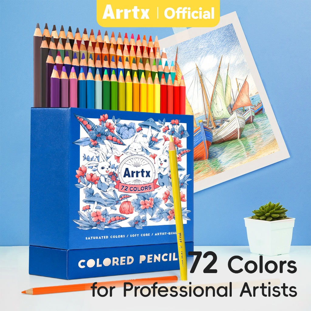 Arrtx Artist 72 Colored Pencils Set, Premium Soft Core Colored Leads ...