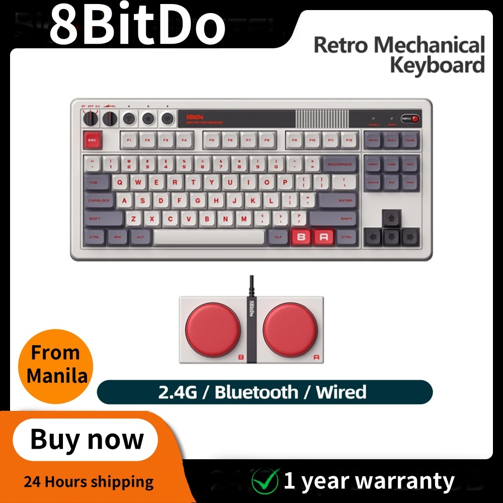 8BitDo Retro Mechanical Keyboard Bluetooth Gaming Keyboard with 87 Keys ...