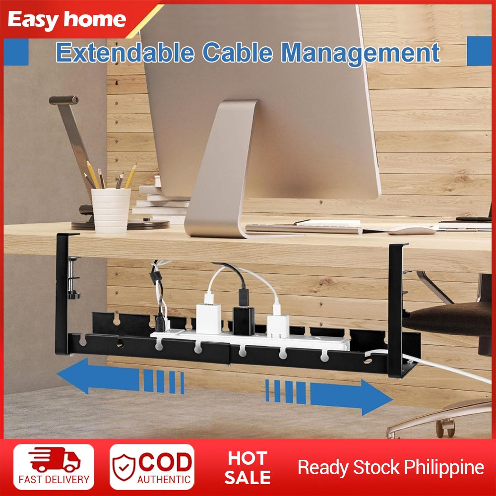 Extendable Under Desk Cable Management Wire Organizer Tray Storage Tray ...